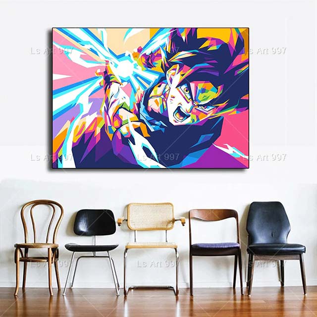 Goku Canvas Painting Dragon Ball Oil Art Poster - Dragon Ball Z Merch