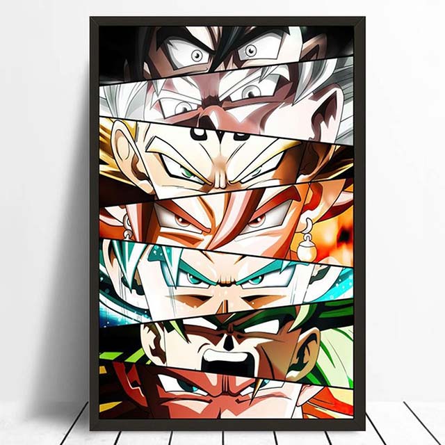 DBZ Characters Eyes Canvas Poster Anime - Dragon Ball Z Merch